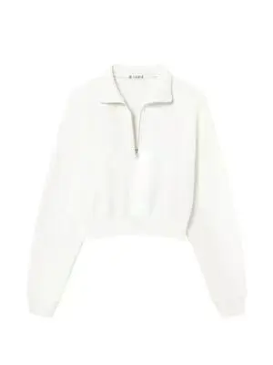 Eterne Half-zip Cropped Sweatshirt - Neutrals