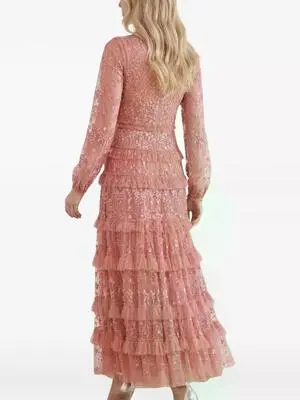 NEEDLE & THREAD Blossom Ruffled Lace Maxi Dress