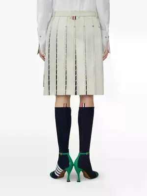 Thom Browne Pleated Striped Skirt