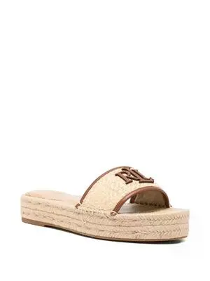 Ralph Lauren Woven Raffia Espadrille Slides