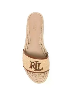 Ralph Lauren Woven Raffia Espadrille Slides