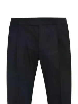 Brioni Melbourne Wool Pleated Trousers - Blue