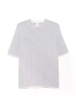 Eleventy Layered-detail T-shirt - Grey