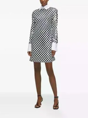 Karl Lagerfeld Checkerboard Sequin Embellished Mini Dress