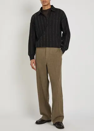 Oliver Spencer Two-tone Zip-neck Polo Jumper
