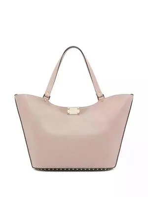 Valentino Garavani Rockstud Grainy Calfskin Shopping Bag - Pink