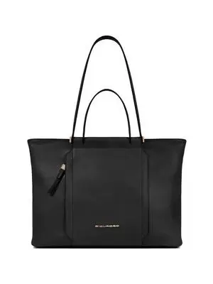 PIQUADRO Leather Tote Bag With Zip Fastening