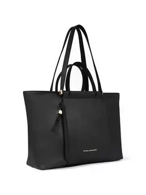 PIQUADRO Leather Tote Bag With Zip Fastening