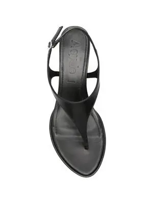 AeydĒ Leather Wedge Sandals - Black