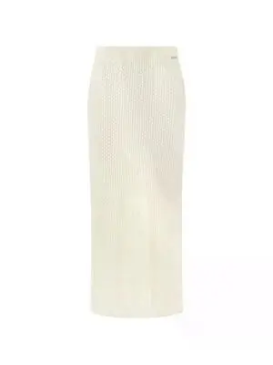 Paul & Shark Openwork Knit Linen Midi Skirt - Neutrals