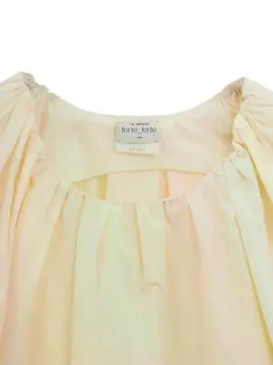 FORTE_FORTE Gathered Blouse With Keyhole Detail