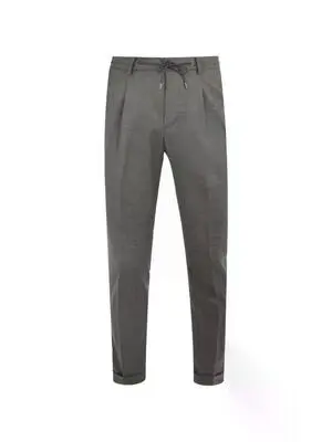 Luciano Barbera Pleated Drawstring Trousers - Grey