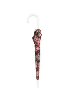 Versace 1990s Check Ruffle Umbrella - Red