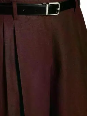 Dolce & Gabbana Belted Pleated Linen Trousers