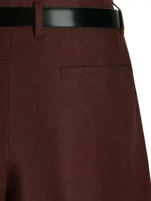 Dolce & Gabbana Belted Pleated Linen Trousers