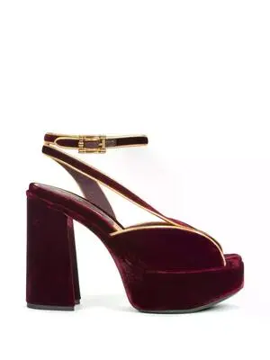 Etro Velvet Metallic-trim Platform Sandals - Red