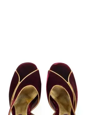 Etro Velvet Metallic-trim Platform Sandals - Red