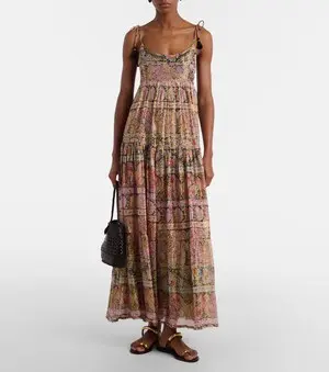 Rixo Kamilah Floral Lame Maxi Dress - Multicoloured