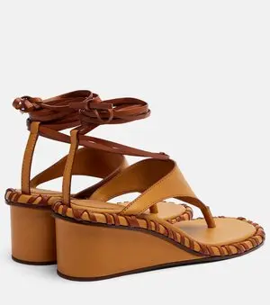 Zimmermann Ochre Leather Wedge Sandals