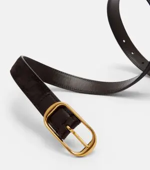 NILI LOTAN Reine Leather And Suede Belt - Brown