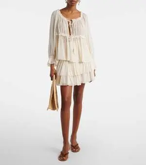 Poupette St Barth Moon Ruffled Blouse - White