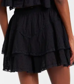 Poupette St Barth Thia Crochet-trimmed Cotton Shorts