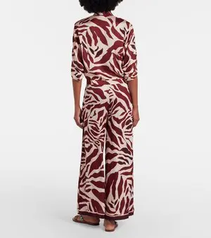 Poupette St Barth Animal Print Palazzo Pants - Brown