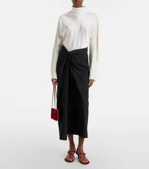 RÓHE Gathered Midi Skirt