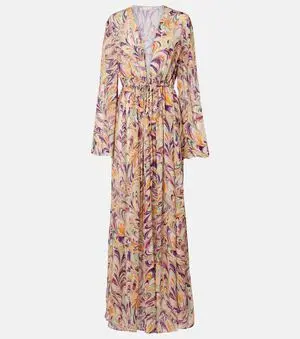 ALEXANDRA MIRO Chloe Printed Georgette Kaftan - Multicoloured