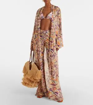 ALEXANDRA MIRO Chloe Printed Georgette Kaftan