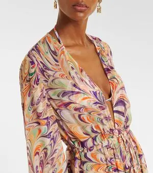 ALEXANDRA MIRO Chloe Printed Georgette Kaftan