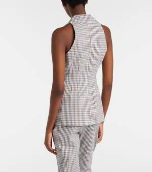 Veronica Beard Gingham Cotton Seersucker Vest - Multicoloured