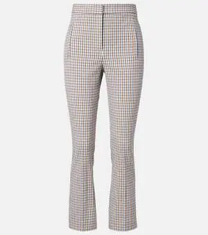 Veronica Beard Gingham Cotton Seersucker Cropped Slim Pants - Multicoloured