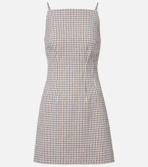 Veronica Beard Gingham Cotton Seersucker Mini Dress - Multicoloured