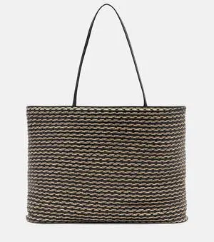 THE ROW Beau Large Raffia And Leather Tote Bag - Black