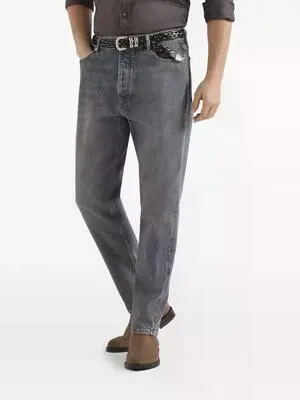 Brunello Cucinelli Iconic Fit Five-pocket Denim Trousers - Grey