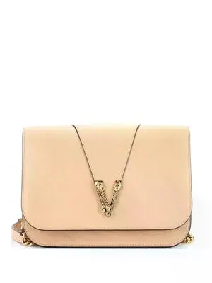 Versace Virtus Chain Flap Shoulder Bag - Neutrals