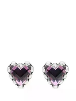 STOLEN GIRLFRIENDS CLUB Love Claw Heart Quartz Stud Earrings - Silver