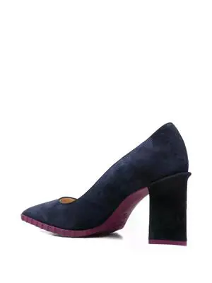 RAYLA K Suede Pointed Toe Block Heel Pumps
