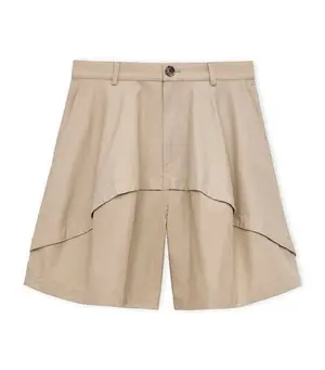 Loewe X Paula's Ibiza Cotton Panelled Shorts - Beige