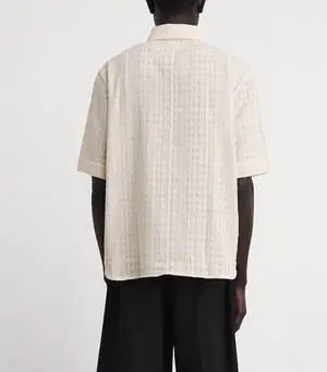 WON HUNDRED Cotton-blend Check Short-sleeve Shirt - Ivory