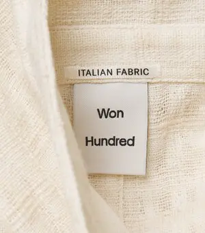 WON HUNDRED Cotton-blend Check Short-sleeve Shirt - Ivory