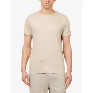 Derek Rose Jordan Short-sleeve Linen T-shirt - Beige