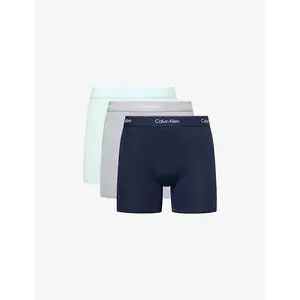 Calvin Klein Icon Pack Of Three Stretch-cotton Boxer Briefs - Multi