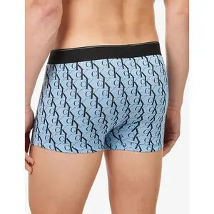 Calvin Klein Graphic Monogram Pack Of Three Stretch-cotton Trunks