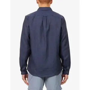 Derek Rose Monaco Long-sleeve Linen Shirt - Navy