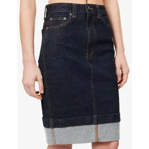 Khaite Kendra Turn-up Denim Skirt