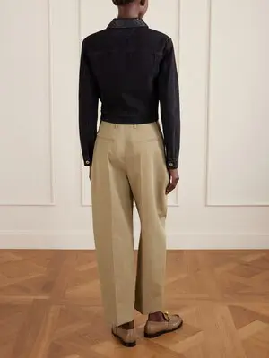 Bottega Veneta Intrecciato Leather-trimmed Denim Jacket