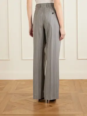 Stella McCartney Striped Wool Straight-leg Trousers