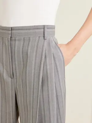 Stella McCartney Striped Wool Straight-leg Trousers